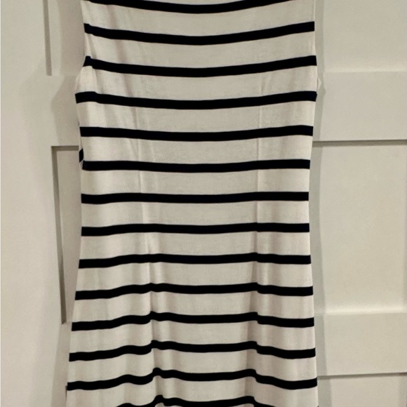 LOFT | Dresses | Loft Black And White Striped Midi Dress | Poshmark